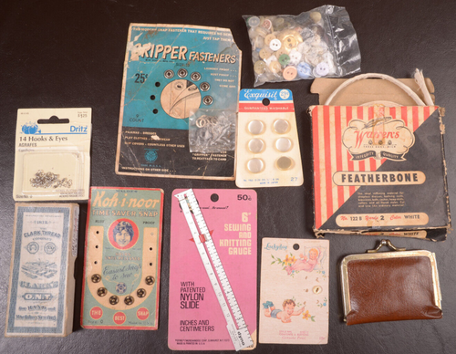 Vintage Sewing Clarks Thread Kohinoor Snap Warrens Featherbone Exquisit ...