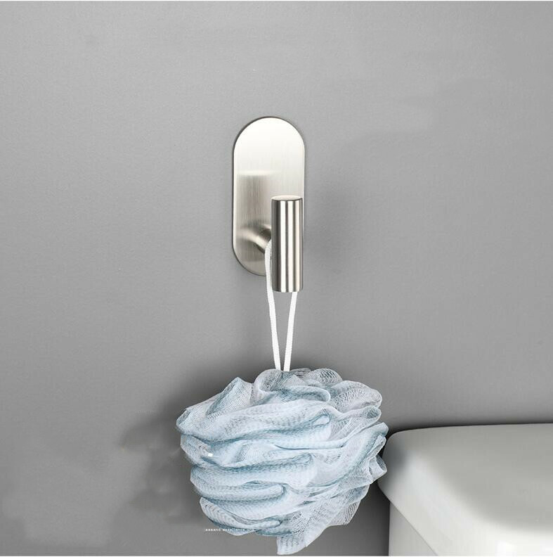 Stainless Steel Family Robe Hanging Hooks Hats Bag Key Adhesive Wall ...
