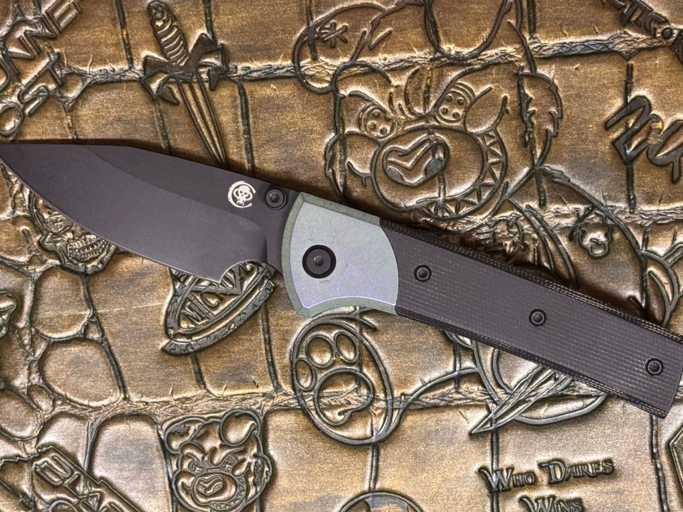 Chaves Knives - Scapegoat - Hulk Finish - Black Worn Micarta/Titanium ...