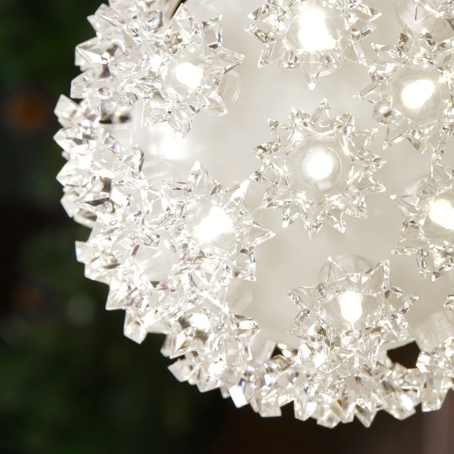 GE 5.5-in Hanging Super Sphere Light Display With 50 White LED Lights ...