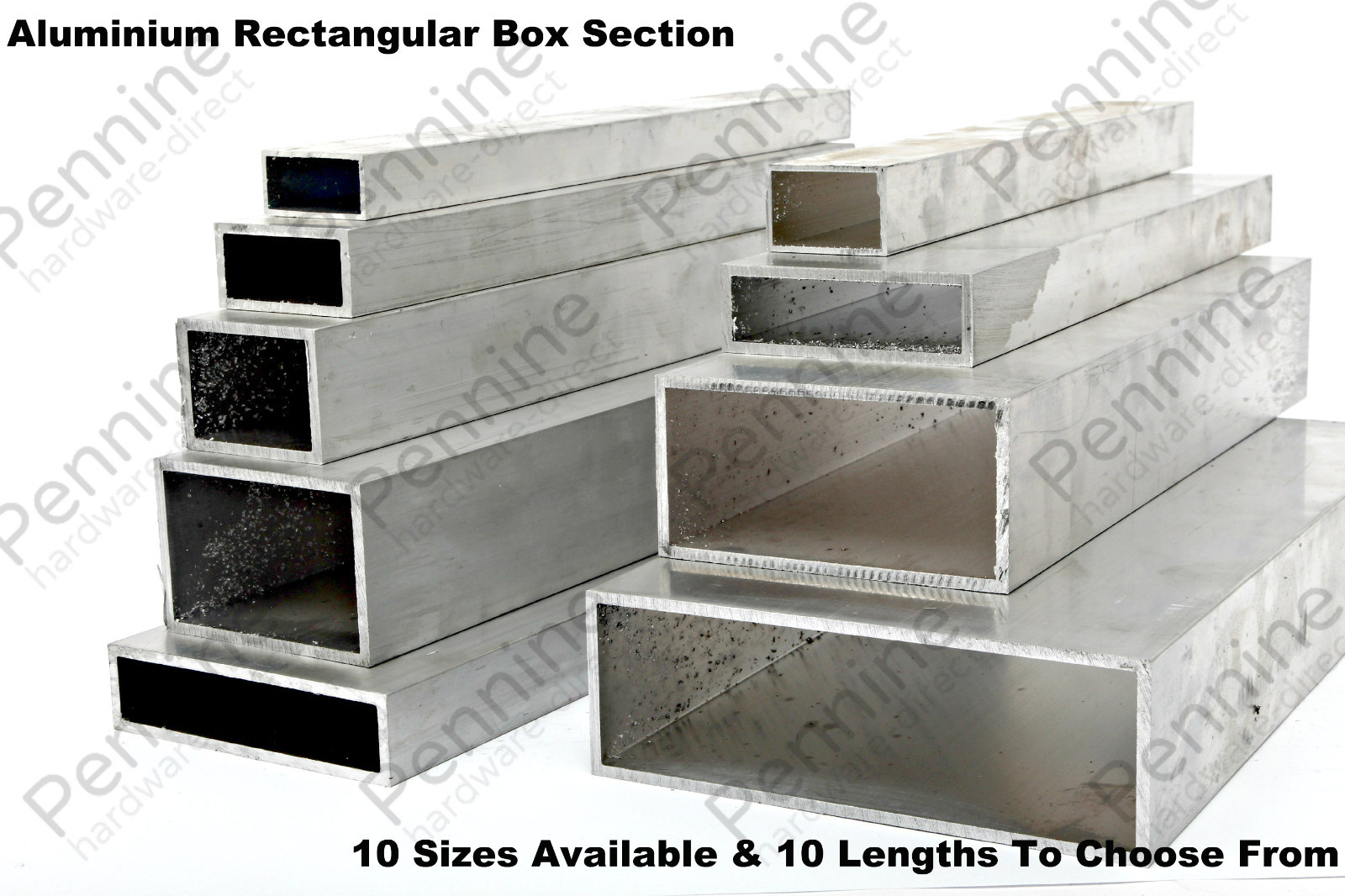 Aluminium RECTANGULAR Box Section 10 Sizes Available & 10 Lengths To ...