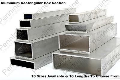 Aluminium RECTANGULAR Box Section 10 Sizes Available & 10 Lengths To ...