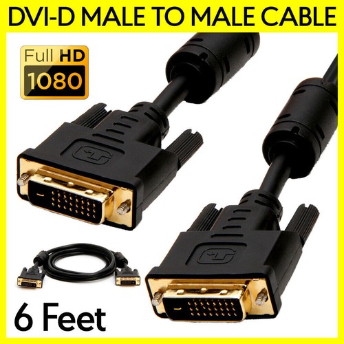 DVI Cable 6 Feet DVI-D Male to Male Monitor Cord for PC Projector ...