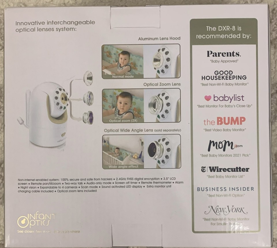 Infant Optics Dxr-8 Video Baby Monitor With Interchangeable Optical ...
