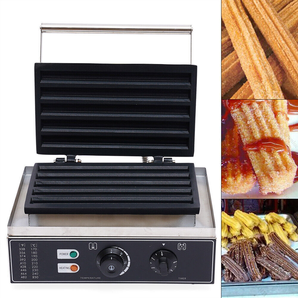 Commercial Nonstick Electric 5 Sticks Churro Maker Machine Baker Waffle ...