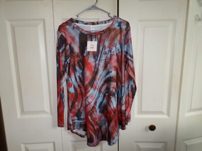 PIXIE LADY - NWT - Pullover Splatter Paint Tie Dyed Look Tunic Top - S ...