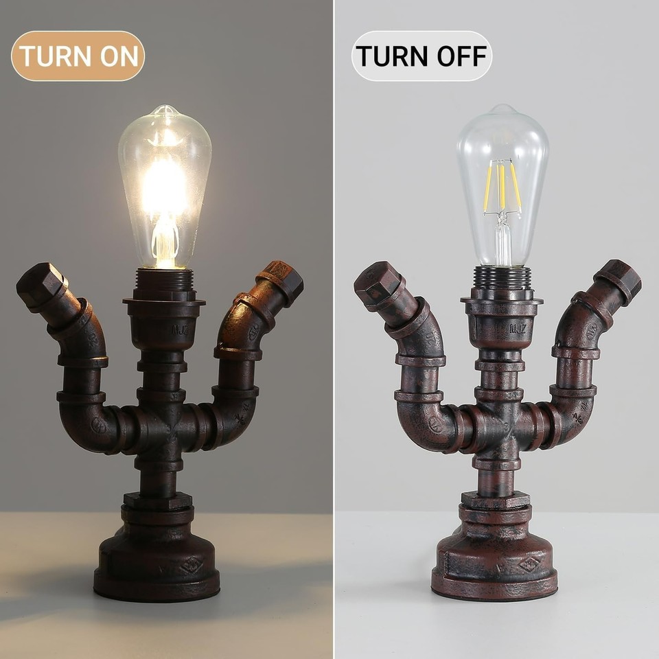 Vintage Table Lamp E26 Edison Socket Unique Rustic Steampunk Steam Punk ...