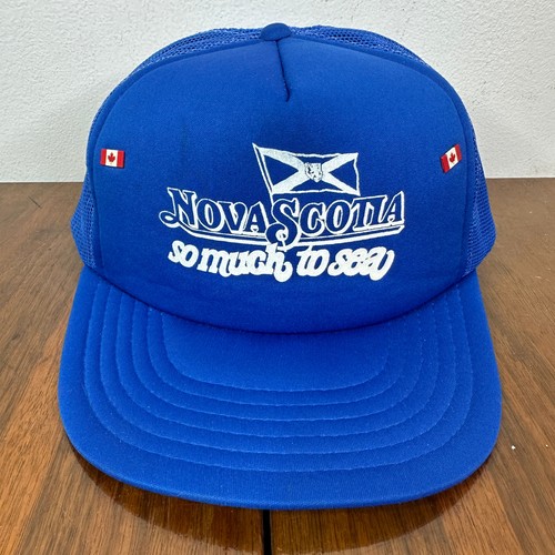Vintage Nova Scotia Canada Snapback Mesh Trucker Hat with Flag Pins ...