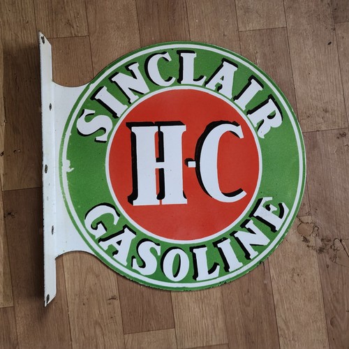 SINCLAIR HC FLANGE 2-SIDED PORCELAIN ENAMEL SIGN 17 X 17.5 INCHES | eBay