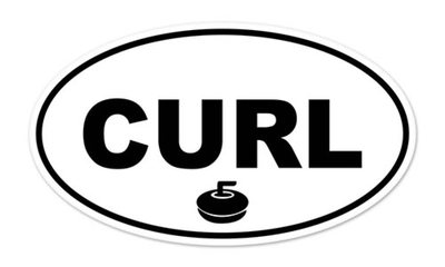 Curling Curl Stone Oval car bumper sticker decal 5" x 3" | eBay