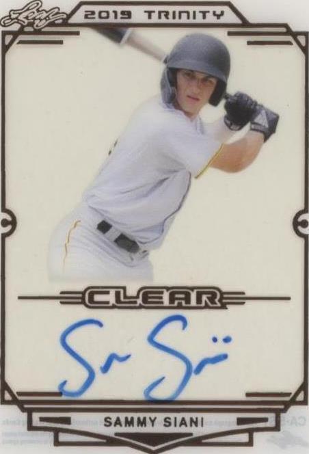 2019 Leaf Trinity - Clear Autographs Sammy Siani #CA-SS1 (AU, RC) for ...