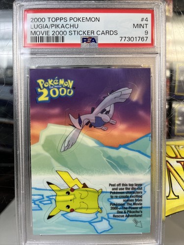 2000 Pokemon Topps the Movie 2000 Lugia and Pikachu Sticker Card 4/10 ...