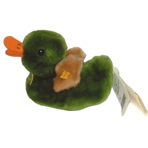 1996-97 EAN 091179 STEIFF COSY PICCY GREEN DUCK SQUEAKER STUFFED ANIMAL ...