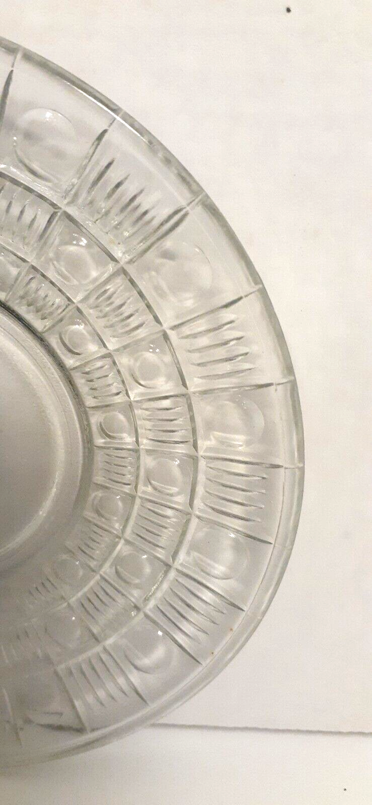 6" Dessert Plates Vintage Clear Glass with Lines and Dots Pattern | eBay