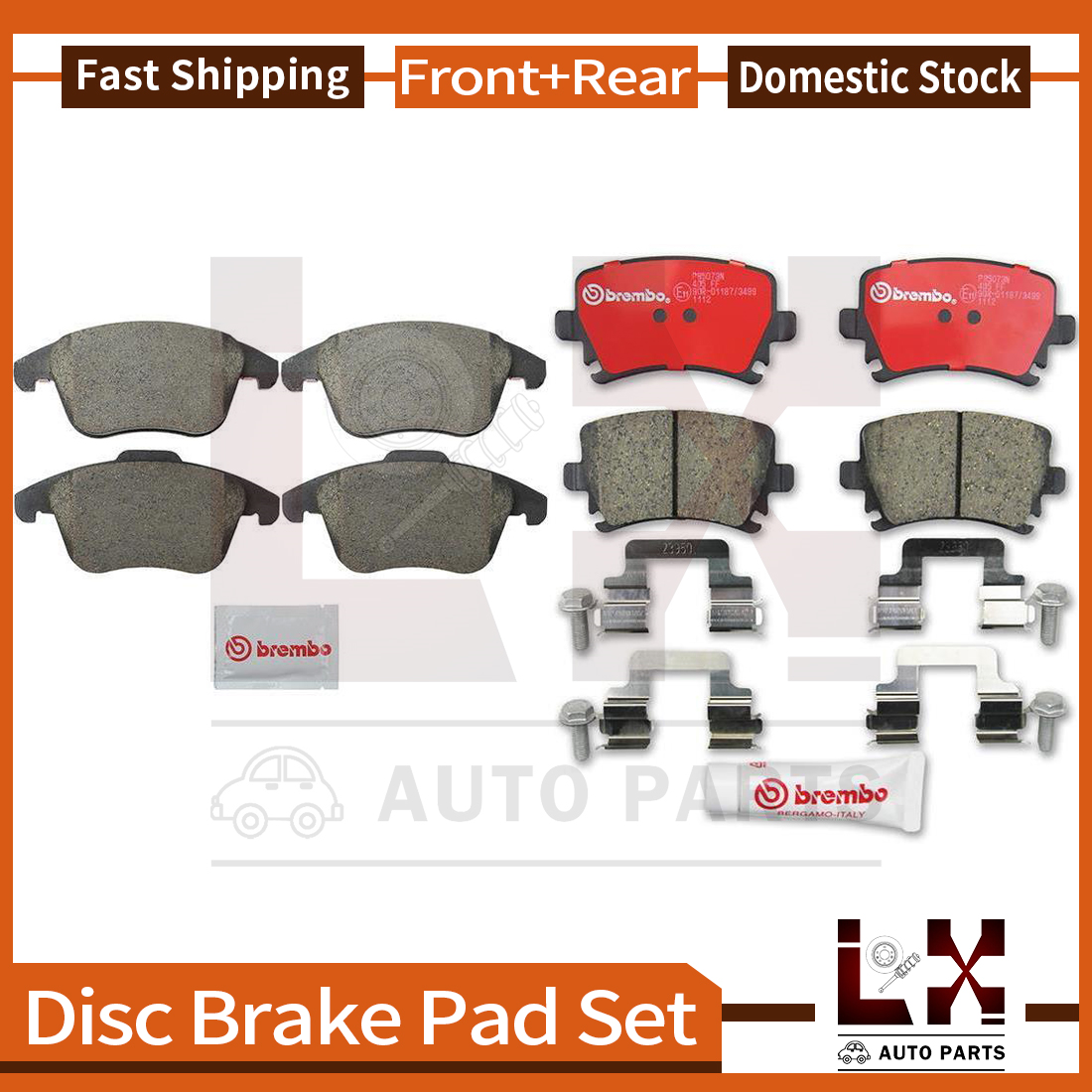 Front & Rear Brembo High Performance Ceramic Brake Pads Set Set For ...