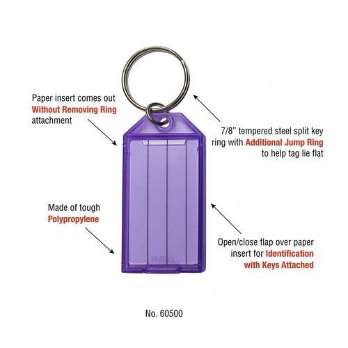 Lucky Line Key Tag Rack with 8 Tags, Assorted Colors, 1 Pack (60580) | eBay