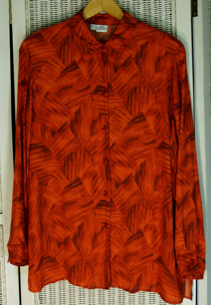 ALBERTO FABIANI Vintage Geometric Print Long Blouse U… - Gem