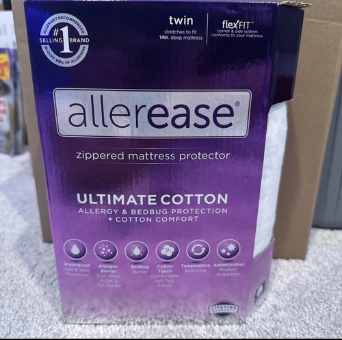 Allerease Ultimate Cotton Zippered Mattress Protector Twin Bedbug Cover DMG BOX | eBay