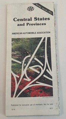 Central States & Provinces Triple AAA Folding Travel Vintage 1982 Road ...