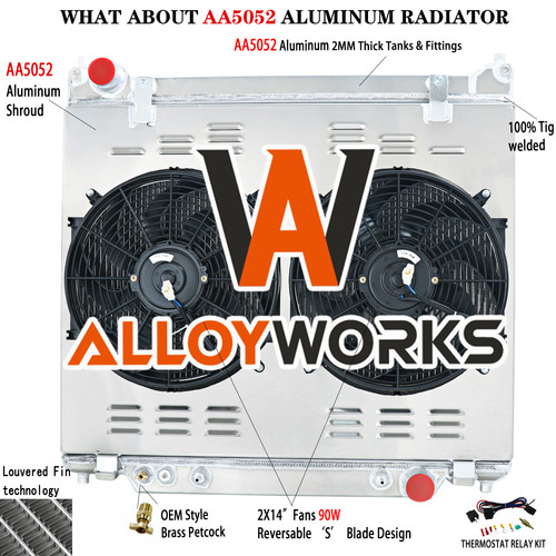 3-Row Radiator Shroud Fan For 1995-1997 Ford F250 F350 F59 7.3L V8 ...