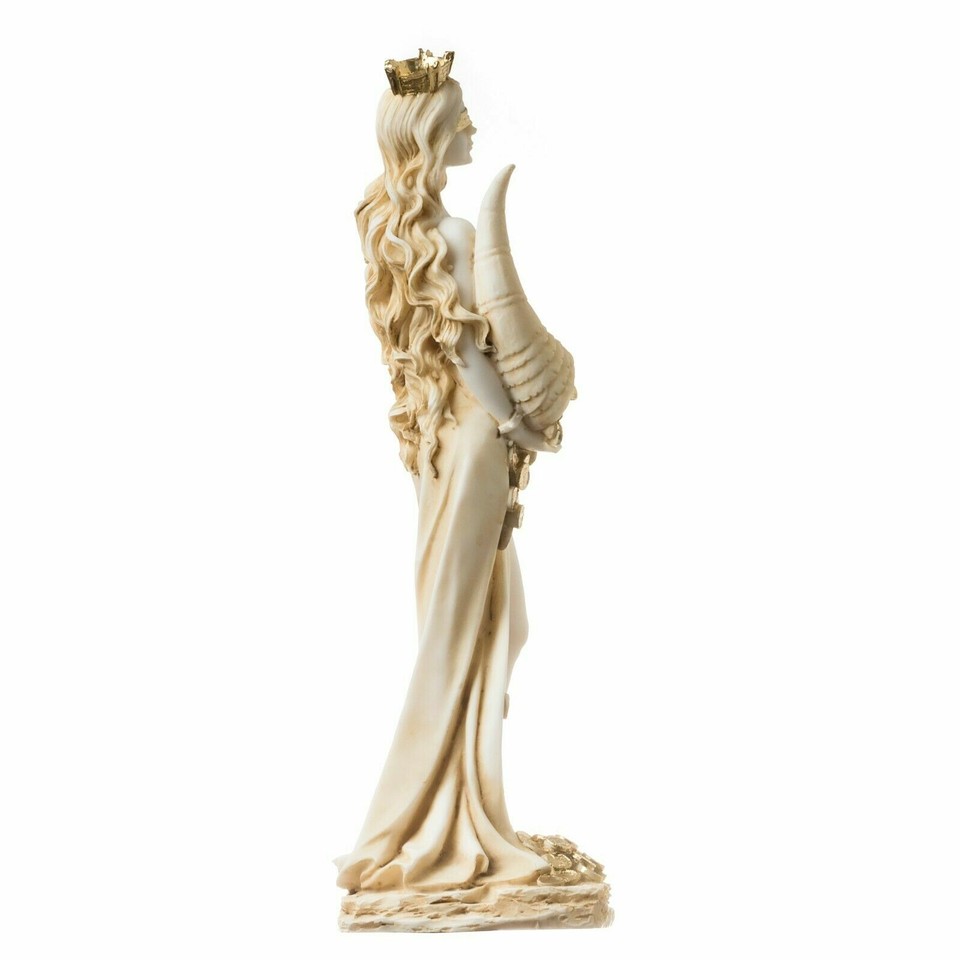 Goddess Of Wealth Tyche Lady Luck Fortuna Statue Alabaster Sculpture ...