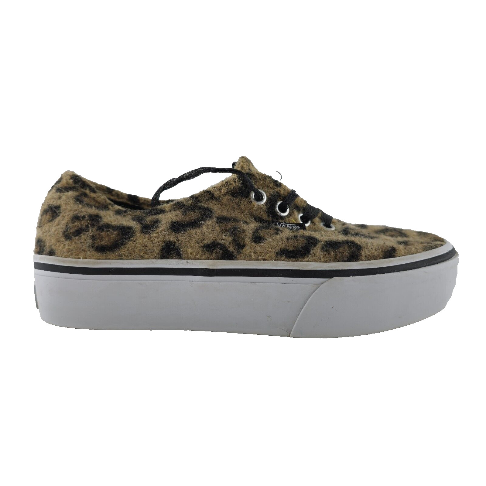 Vans Leopard Animal Print Fuzzy Platform Ribbon Laces… - Gem