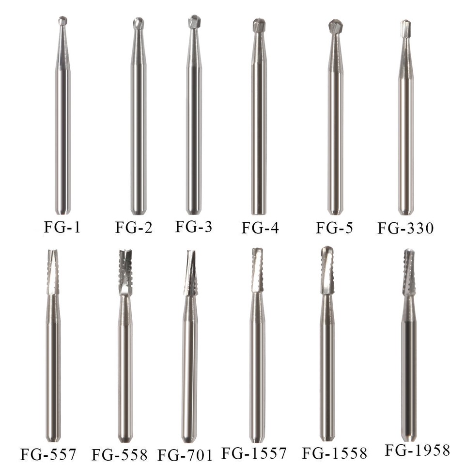 10-100 PCS Dental Lab Clinic Burs Shank Carbide Round Friction Grip FG ...