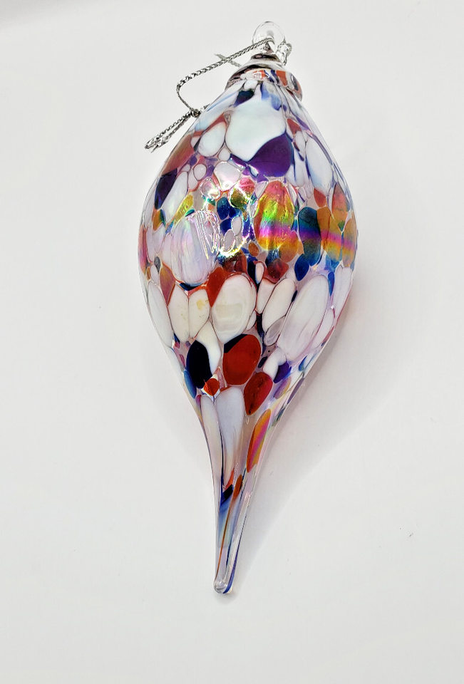 Hand Blown Art Glass Hanging Tear Drop Ball Ornament Sun Catcher ...