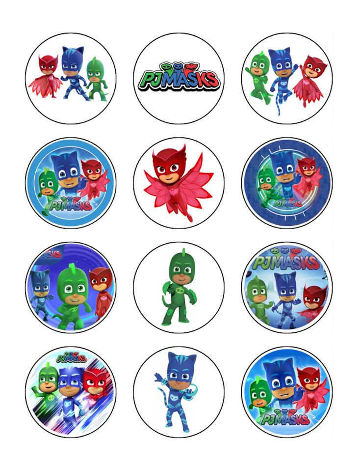 PJ Mask Edible Wafer Cupcake Decorations | Birthday Party Toppers | eBay