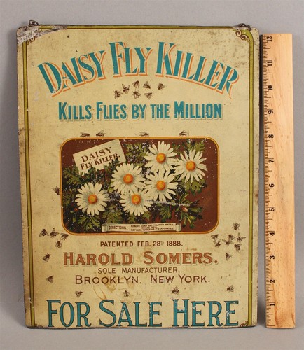 Antique 19thC Daisy Fly Killer Tin Lithograph Agricultural Advertising ...