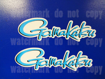 2x Gamakatsu Sponsor Sticker Decal River Hook Fishing Cooler Bait Boat ...