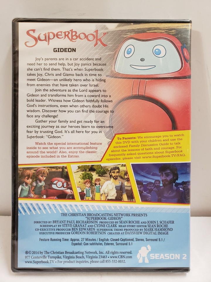 Superbook Season 2 Gideon NEW DVD Chris, Joy and Gizmo Faith Courage ...