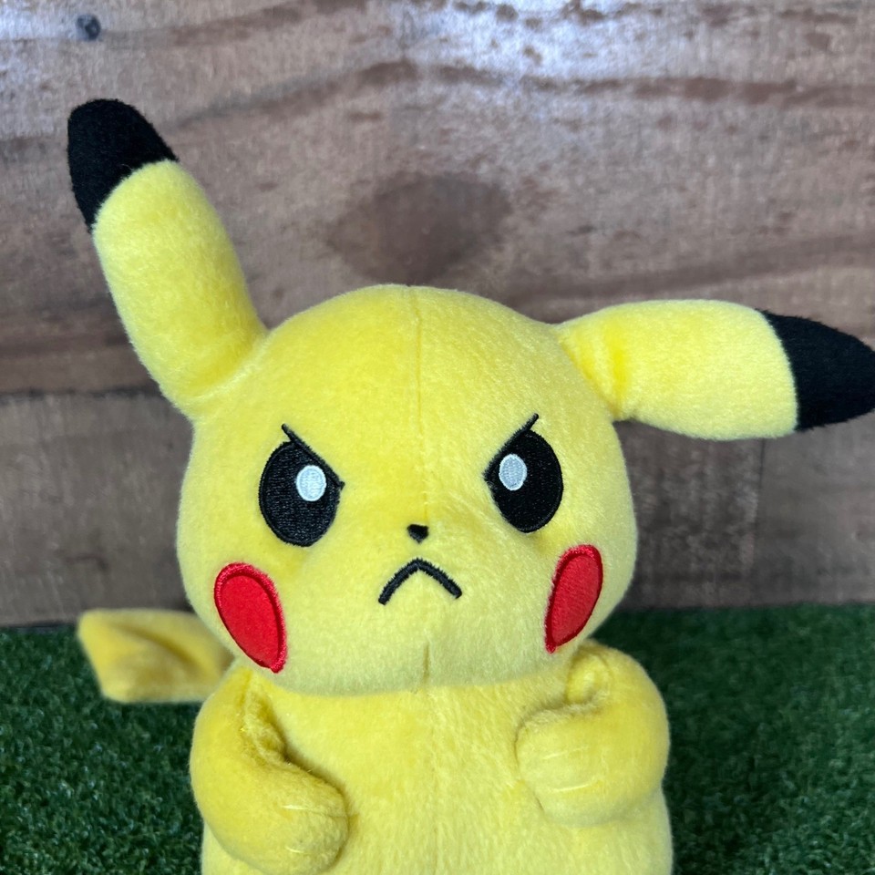Pokemon Pikachu Plush Angry Grumpy Face Stuffed Animal Toy Kids Gift 8 ...