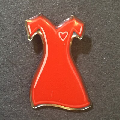 Vtg Go Red For Women American Heart Association Red Dress Lapel Tack ...