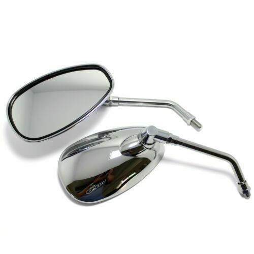 CHROME MOTORCYCLE REAR VIEW MIRRORS LONG STEM FOR HONDA SHADOW VT750 ...