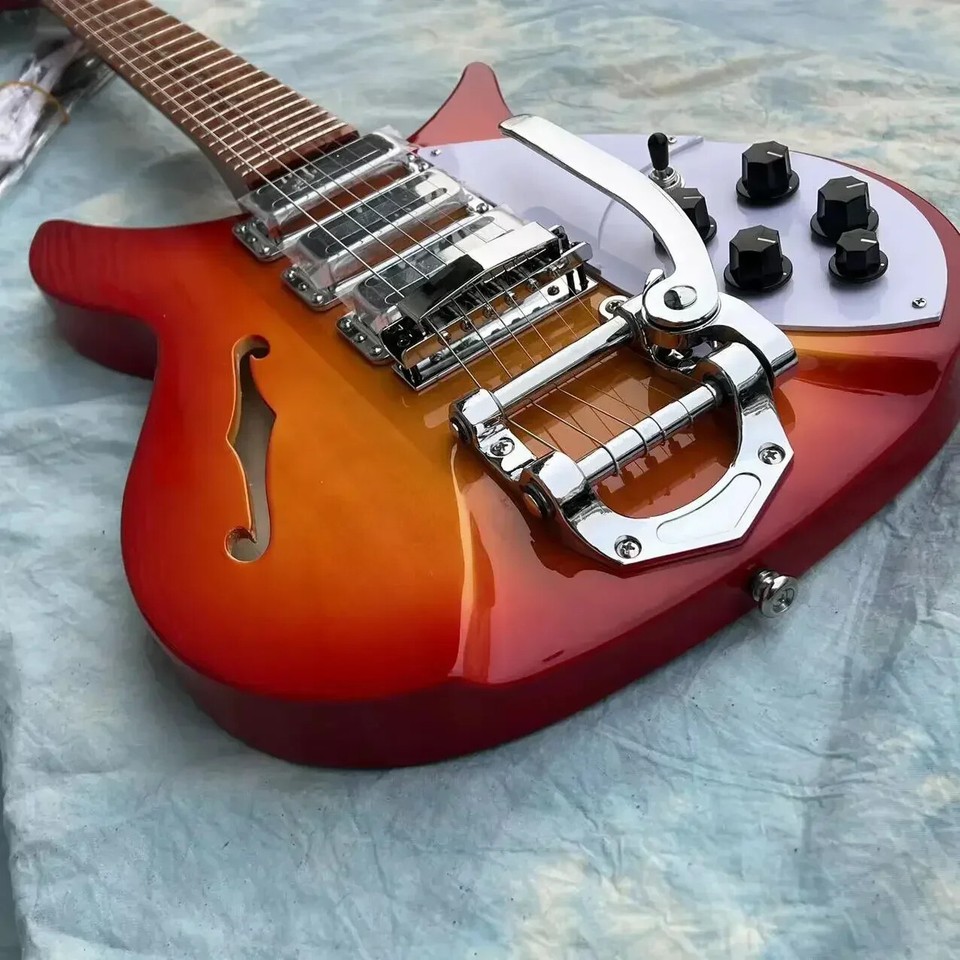 Electric Guitar, Tremolos System Bridge, Cherry Sunburst Color, 6 ...