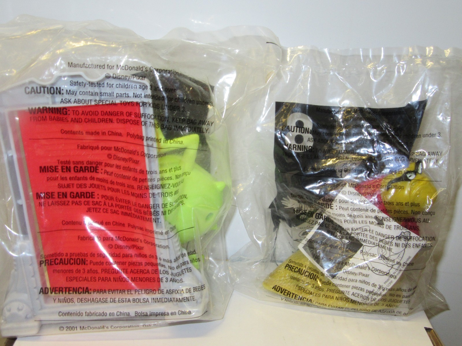 2-SET MIKE WAZOWSKI & ROZ Monsters Inc Disney Pixar McDonalds Premiums ...