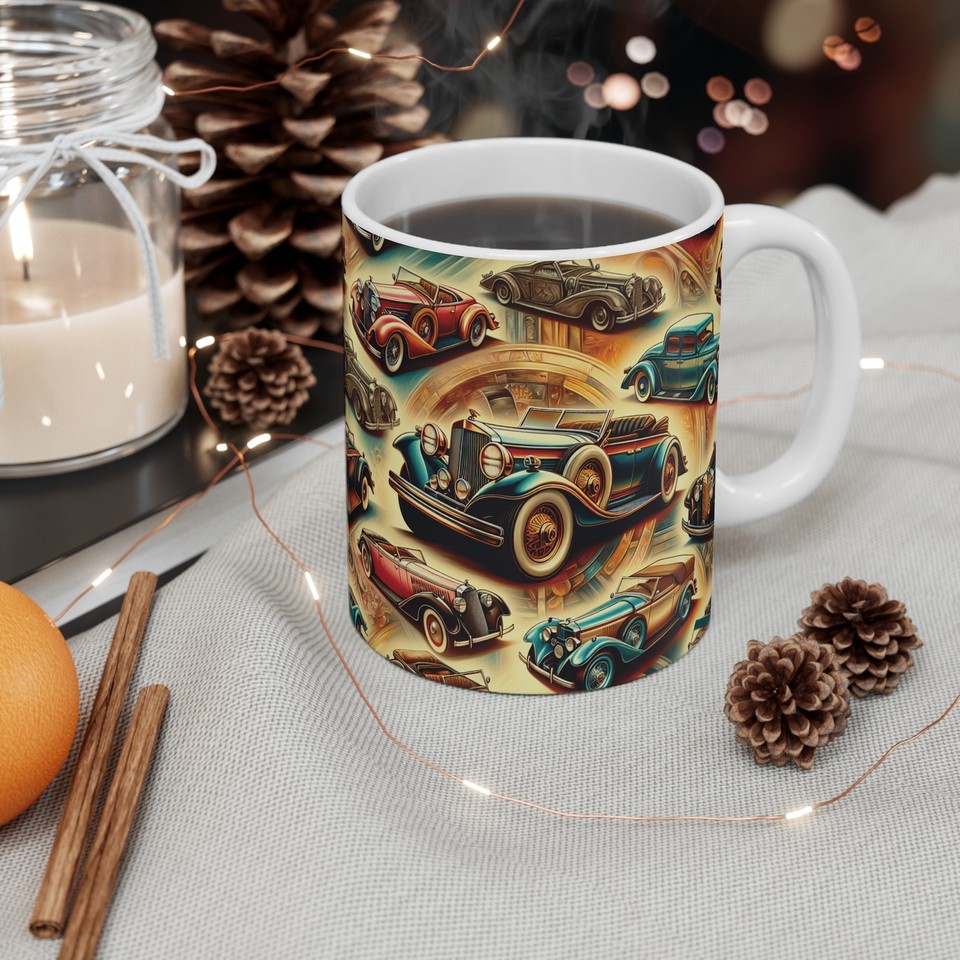 Vintage Car Coffee Mug Gift for Classic Car Buff Enthusiast 3-D ...