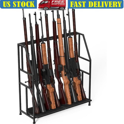 Wooden Gun Racks Indoor Floor Standing Rifle Rack Shotgun Rack 10 Guns ...