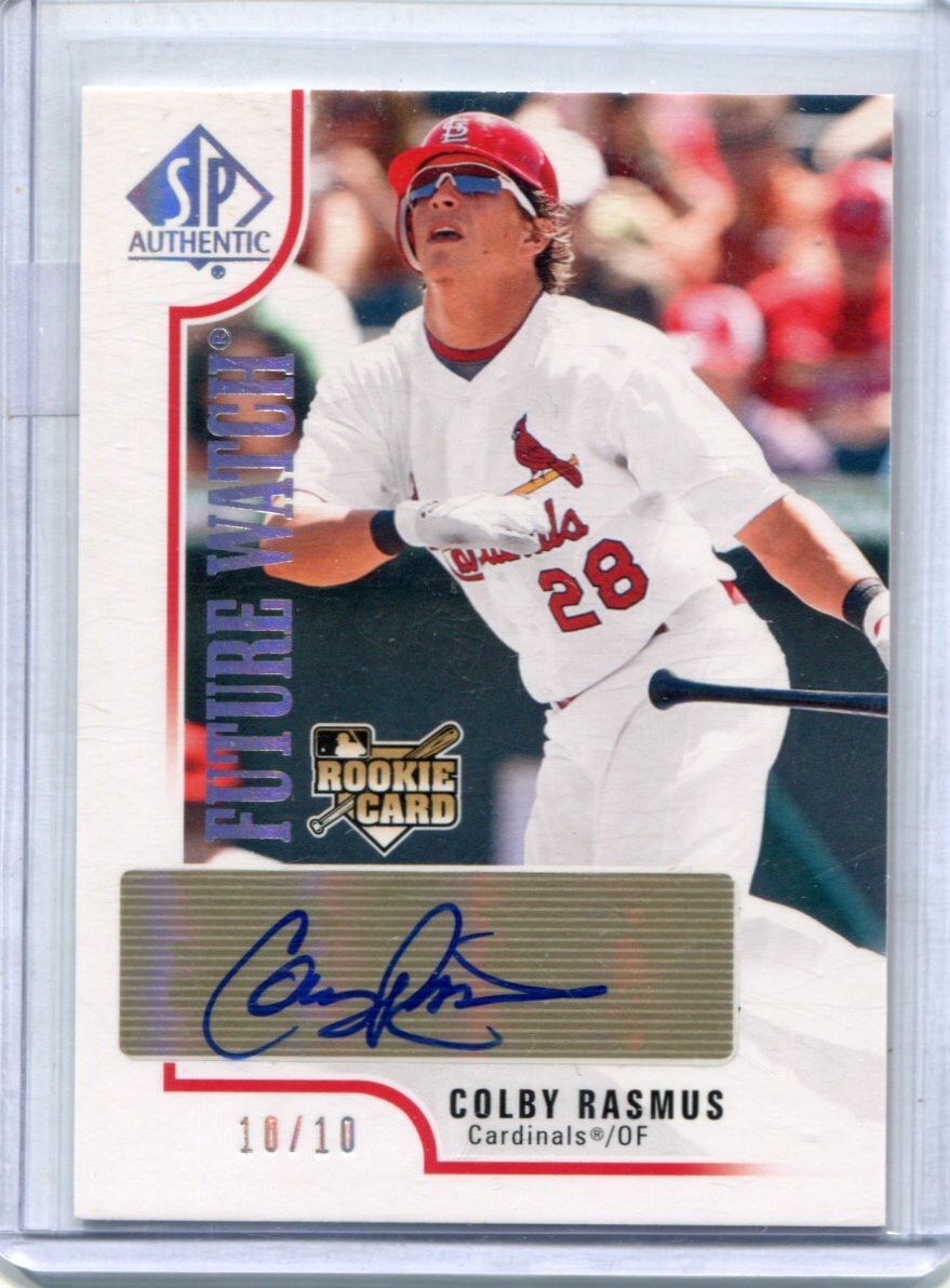 2009 SP Authentic - COLBY RASMUS - Platinum Autograph Rookie CARDINALS ...