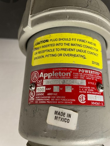 Appleton ARC1034CD 100 Amp 3w 4p Female Cord Connector for sale online ...