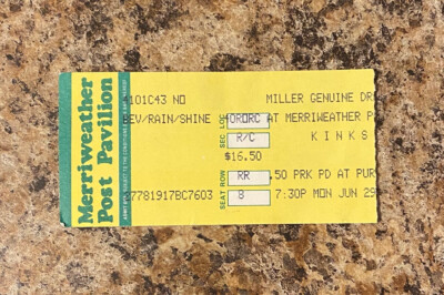 THE KINKS Ticket Stub 6/29/1987 Merriweather Post Pavilion Columbia ...