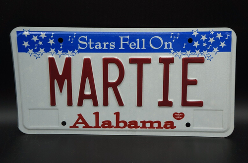 ALABAMA Vanity Name License Plate - MARTIE - Marty | eBay