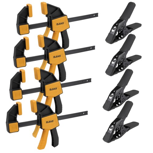 8-Piece Clamps for Woodworking - 4 Pcs 6 inch Bar Clamps 4 Pcs Heavy ...