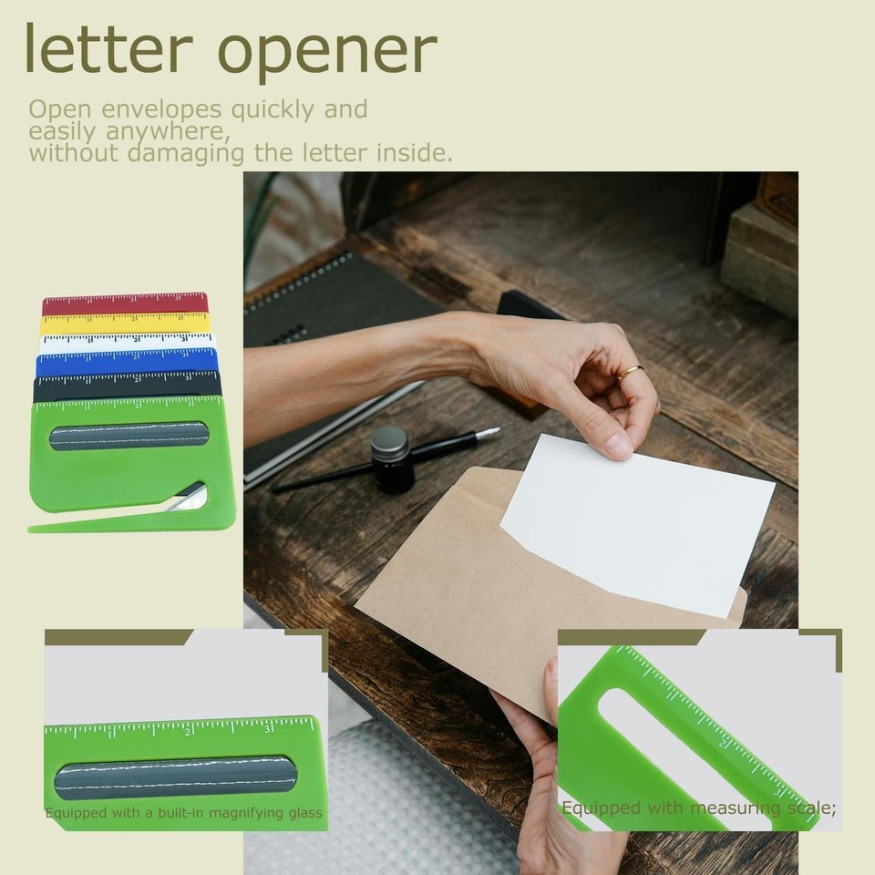 6Pcs Letter Opener，Letter Opener Envelope Slitter with Concealed Blade ...