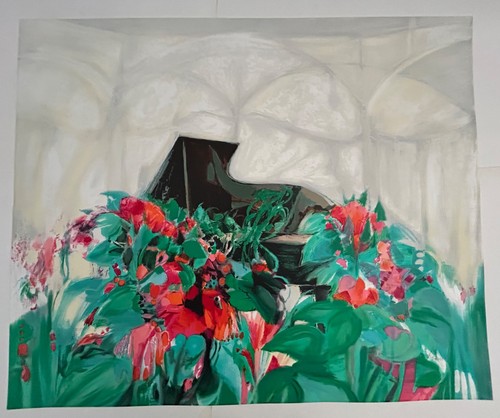 28” x 23” Unique Abstract Floral Art Print Signed By Artist | eBay