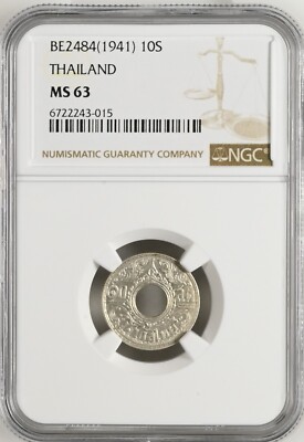 BE2484 1941 Thailand 10S NGC MS 63 | eBay