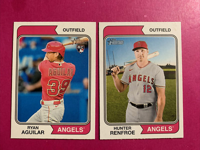 🐶 2023 Topps Heritage Ryan Aguilar RC #309 & Hunter Renfroe #269 Angels ...