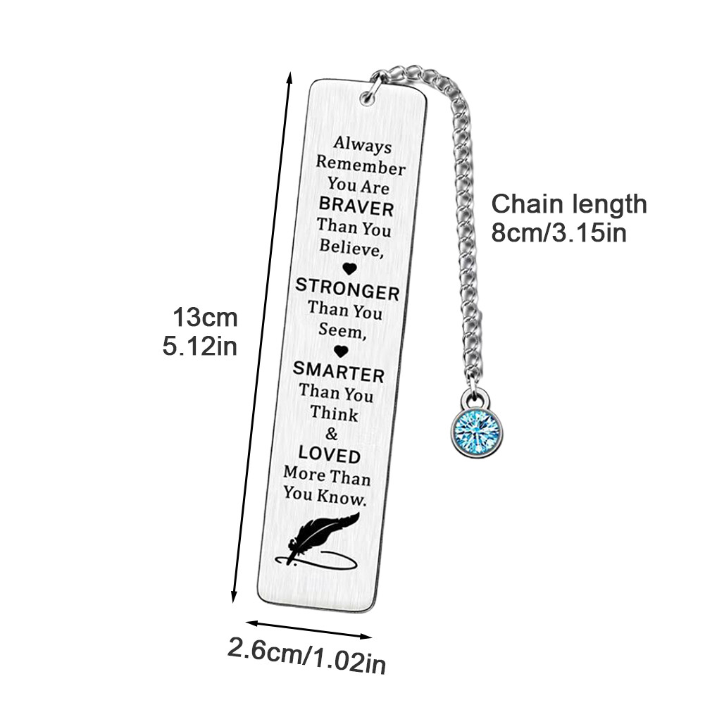 Inspirational Bookmark Confidence Stainless Steel Gift Men Women ...