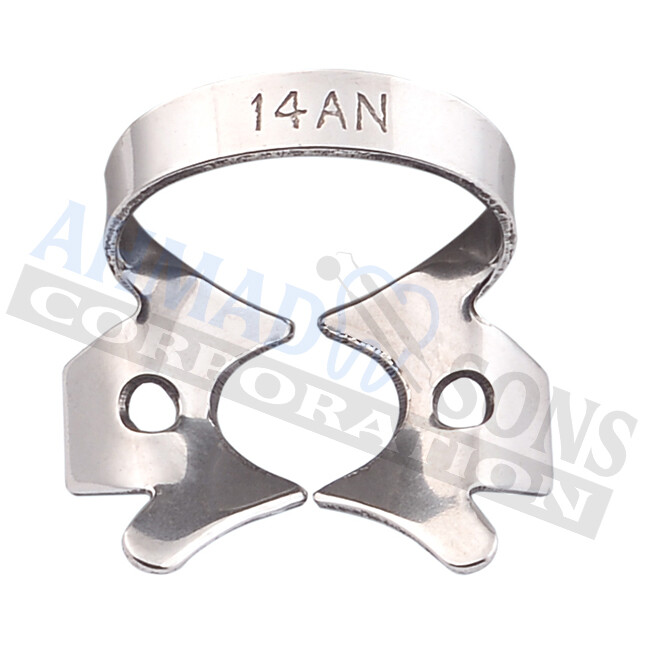100 Pcs Endodontics Rubber Dam Clamps #14AN Dental Maxillary Winged ...